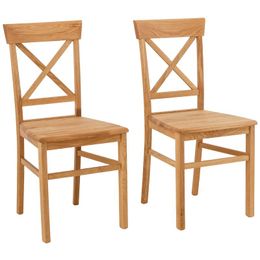 OTTO home Esszimmerstuhl &raquo;Tatra&laquo; (Set) 6 Stk.Holzstuhl im 2er, 4er oder 6er-Set, K&uuml;chenstuhl Landhaus braun Massivholz B/H/T: 42cm x 93cm x 50cm, 6 
