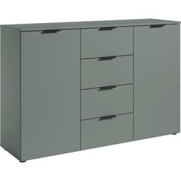 HBZ-MEBLE HBZ Sideboard &raquo;Linz Kommode, BxHxT 135x90x40cm&laquo; 1 Stk. tlg. Breite 135cm,Lip-Griff, Melaminbeschichtung gr&uuml;n Holzwerkstoff B/H/T: 135cm x 90cm x 40cm,