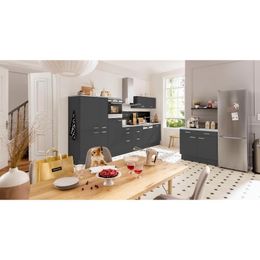 Optifit Apothekerschrank &raquo;Parma&laquo; Breite 30 cm grau Holzwerkstoff anthrazit, B/H/T: 30cm x 176,6cm x 58,4cm, T&uuml;ren: 2 Stk., Komplettausf&uuml;hrung