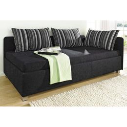 Maintal Polsterliege inkl. Bettkasten, Liege mit Umbau schwarz 100% Polyester Microvelours, Liegefl&auml;che B/L: 120cm x 200cm, kein H&auml;rtegrad, 5-Zonen-