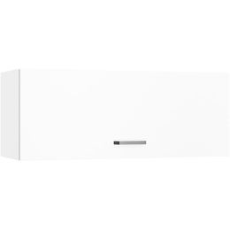 KOCHSTATION H&auml;ngeschrank &raquo;KS-Paula&laquo; 90 cm breit, 35 cm hoch, mit 1 Klappe mit Gasdruckd&auml;mpfer wei&szlig; wei&szlig;, B/H/T: 90cm x 35,2cm x 34,9cm