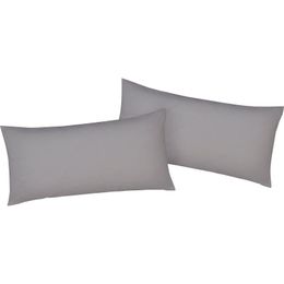 bellana Kissenbezug &raquo;Mako-Jersey-Exclusiv&laquo; aus reiner Baumwolle silber Baumwolle, Obermaterial: 100% Baumwolle B/L: 80cm x 40cm, 2 Stk., Baumwolle