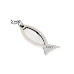 Firetti Herren Kette mit Anh&auml;nger &raquo;Schmuck Geschenk Halskette Fisch - Glaube an Jesus Christus Kugelkette&laquo; silber Edelstahl, L: 50