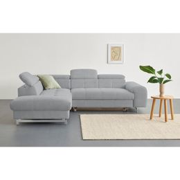 COTTA Ecksofa &raquo;Chef L-Form&laquo; mit Kopfteilverstellung, edle Metallkufen, optional Schlaffunktion Luxus-Microfaser (100% Polyester);Kunstleder Softlux ;