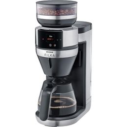 Severin Kaffeemaschine mit Mahlwerk &raquo;KA 4852 FILKA (2. Generation), Filterkaffee-Vollautomat&laquo; 1 l Kaffeekanne Papierfilter 1x4 mit Glaskanne schwarz 1 l, 10 