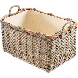Locker Aufbewahrungskorb beige Rattan B/H/T: 56cm x 36cm x 41cm