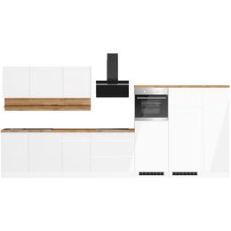 KOCHSTATION K&uuml;chenzeile &raquo;KS-Virginia,neu in verbesserter Ausf&uuml;hrung&laquo; Arbeitsplatte 38 mm stark, Stauraum, Softclose, Breite 410 cm, Softclose, 