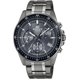 CASIO EDIFICE Herren CASIO EDIFICE Chronograph Quarzuhr, Armbanduhr, Herrenuhr, Stoppfunktion, bis 10 bar wasserdicht grau Einheitsgr&ouml;&szlig;e