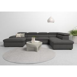 OTTO home Wohnlandschaft &raquo;Alberto U-Form&laquo; mit Kopfteilverstellung, wahlweise mit Schlaffunktion braun Luxus-Microfaser in Lederoptik (100% Polyester);
