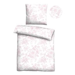 Bettw&auml;sche &raquo;0601101&laquo; 2 Stk. feiner Glanz + weicher Griff, pflegeleicht, ganzj&auml;hrig einsetzbar, RV rosa Satin, Obermaterial: 100% Baumwolle B/L: 135cm,