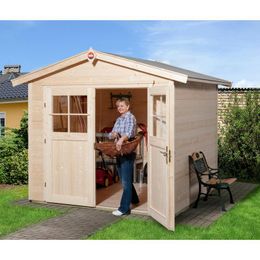Weka Gartenhaus &raquo;224 Gr.3&laquo; beige Massivholz Fu&szlig;boden im Gartenhaus, ohne Dacheindeckung