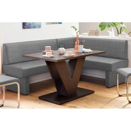 Home Affaire Eckbank &raquo;Nils&laquo; Sitz und R&uuml;cken gepolstert, verschiedene Qualit&auml;ten grau Holzwerkstoff, Massivholz, Polyester B/H/T: 202cm x 89cm x 152cm,