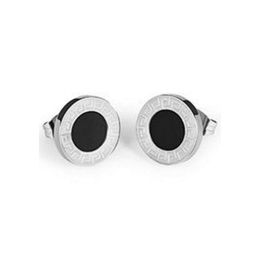 Firetti Damen Paar Ohrstecker &raquo;Schmuck Geschenk Ohrschmuck Classic&laquo; mit Zirkonia (synth.) schwarz 13,8mm, Edelstahl