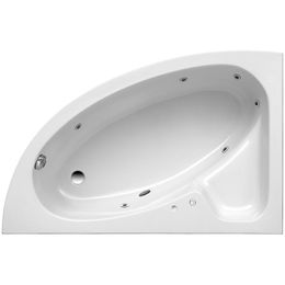 Ottofond Whirlpool-Badewanne &raquo;Salinas A&laquo; H&ouml;he 40 cm integrierte Ablagefl&auml;chen Typ 1, chrom wei&szlig; Sanit&auml;racryl Wanne links