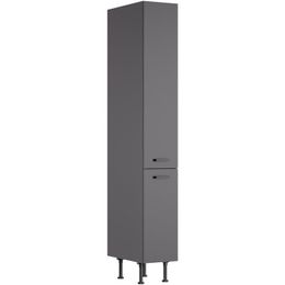 KOCHSTATION Apothekerschrank &raquo;KS-Paula&laquo; 30 cm breit, 211 cm hoch, mit 2 Ausz&uuml;gen, 5 Ablagen anthrazit, B/H/T: 30cm x 211,8cm x 58,4cm, Schubladen: 2 