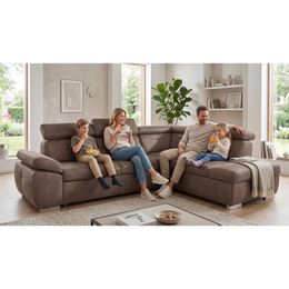 exxpo - sofa fashion Ecksofa &raquo;Spring, super bequem, mit Armteil- und Kopfteilfunktion&laquo; aus Luxus-Microfaser +Simply Clean - f&uuml;r besonders einfache 
