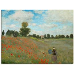 Artland Leinwandbild &raquo;Mohnfeld bei Argenteuil. 1873&laquo; Blumen 1 Stk. tlg. auf Holzrahmen gespannt gr&uuml;n Leinwand B/H/T: 40cm x 30cm, Leinwandbild Blumen 