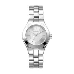 DKNY Damen DKNY Quarzuhr &raquo;Parsons Midi&laquo; Armbanduhr, Damenuhr, Edelstahlarmband, analog silber Einheitsgr&ouml;&szlig;e