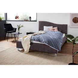 Westfalia Schlafkomfort Polsterbett grau Bezug Bett: Velours mit grober Lederoptik (100% Polyester);Bonnellfederkernmatratze: 51% Polypropylen, 39% Polyester, 10% Baumwolle;