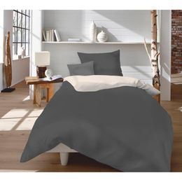 Fleuresse Wendebettw&auml;sche &raquo;Provence W&laquo; 2 Stk. 50% Baumwolle, 50% Leinen, in Gr. 135x200, 155x220, 200x200cm grau Halbleinen, Obermaterial: 50% 