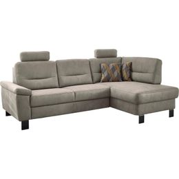 Die PlanBar Ecksofa &raquo;PP-PF23172 L-Form, Breite 244 cm&laquo; Eckgarnitur mit besonders kleinem Stellma&szlig; ca. 160 x 244 cm beige 100% Polyester B/H/T: 244cm x