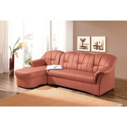 DOMO collection Ecksofa &raquo;Papenburg, zeitlose R&uuml;ckensteppung, elegante Formensprache, L-Form&laquo; in gro&szlig;er Farbvielfalt, wahlweise mit Bettfunktion orange