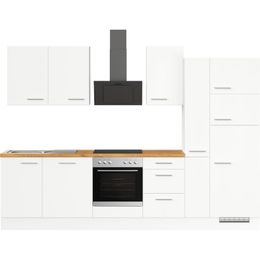 IMPULS K&Uuml;CHEN K&uuml;chenzeile &raquo;"Valencia", Ausrichtung w&auml;hlbar, Schubk&auml;sten mit Soft-Close,&laquo; vormontiert, wahlweise mit E-Ger&auml;ten, Breite 310 cm wei&szlig; B/H/