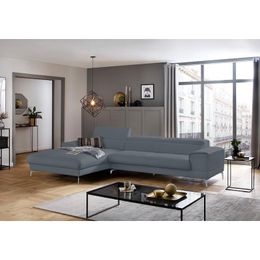 W.Schillig Ecksofa &raquo;piedroo, Designsofa mit tollem Sitzkomfort, bequem und elegant, L-Form&laquo; Kopfteilverstellung, wahlweise mit Sitztiefenverstellung, 