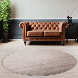 Ayyildiz Teppiche Teppich &raquo;SKY 5400, auch als L&auml;ufer und in Rund erh&auml;ltlich&laquo; rund 7 mm H&ouml;he besonders weich, Softflor, waschbar, rutschfest, uni, Wohnzimmer beige 