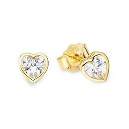 Firetti Damen Paar Ohrstecker &raquo;Schmuck Geschenk Ohrschmuck in Herzform mit Zirkonia&laquo; mit Zirkonia (synth.) gold Silber 925 (Sterlingsilber)