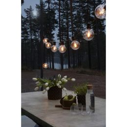 Konstsmide LED-Lichterkette 10 Stk.-flammig LED globe Biergartenketten System Erweiterung, retro Design schwarz Dioden 10 Stk. Flammen 10 Stk., 