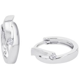 Amor Damen Paar Creolen &raquo;2023059&laquo; mit Zirkonia (synth.) silber Silber 925 (Sterlingsilber)