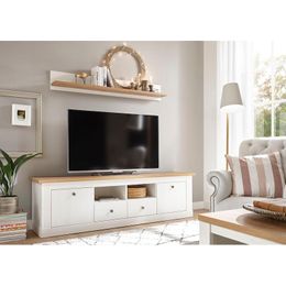 OTTO home Wohnwand &raquo;Westminster, Anbauwand im Landhausstil, Komplettset, Wohnzimmer-Set&laquo; Set, 2 Stk. tlg. wei&szlig; B/H/T: 180cmcm