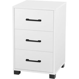 OTTO home Container &raquo;Moid, B&uuml;rocontainer, Schreibtischcontainer,&laquo; 3 Schubladen, Metallgriffe, 40x64 cm wei&szlig; MDF wei&szlig;, B/H/T: 40cm x 64cm x 40cm, 
