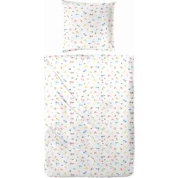 Primera Bettw&auml;sche &raquo;Baumwoll-Bettw&auml;sche Uni-Bl&uuml;mchen&laquo; 2 Stk. mit kleinen Bl&uuml;mchen bunt Renforc&eacute;, Obermaterial: 100% Baumwolle B/L: 135cm x 200cm, 1 Stk., 1 