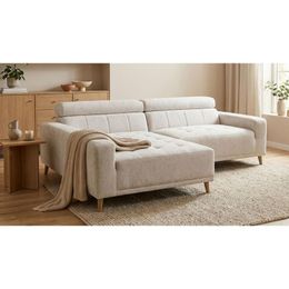 OTTO home Ecksofa &raquo;Greevy 248 x 172 cm mit Steppungen, f&uuml;r g&auml;ngige Saugroboter geeignet&laquo; Kopfteile verstellbar, aus pflegeleichtem, weichem Luxus-