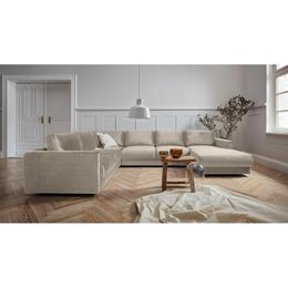 OTTO home Wohnlandschaft &raquo;Hobro U-Form&laquo; in 3 Bezugsqualit&auml;ten in vielen Farben beige Luxus-Microfaser Lederoptik (100% Polyester;Struktur grob (100% 