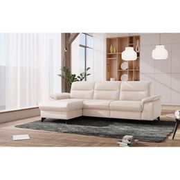 Sit & More sit&more Ecksofa &raquo;Astoria L-Form&laquo; wahlweise mit motorischer Relaxfunktion beige 100% Polyester B/H/T: 260cm x 91cm x 175cm, Luxus-Microfaser ALTARA 