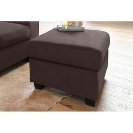 DOMO collection Hocker &raquo;Norma perfekte Erg&auml;nzung, Hocker B/T 70/55cm&laquo; braun Mosel Struktur (100% Polyester);Kunstleder SOFTLUX ;Microfaser-PRIMABELLE 