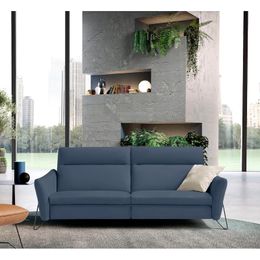 Egoitaliano 2-Sitzer &raquo;Gaia, modern, elegant und super komfortabel mit hoher R&uuml;ckenlehne&laquo; erstklassiger Sitzkomfort, Inkl. 2 Relaxfunktionen, mit Designfu&szlig; blau 