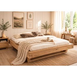 OTTO home Massivholzbett &raquo;Ultima, hohe Belastbarkeit, Futonbett ohne Kopfteil&laquo; 3 Stk. tlg. aus Eiche oder Fichte, FSC-zertifiziert, in vielen Breiten 