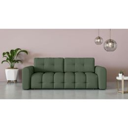 OTTO home 3-Sitzer &raquo;Manilla, wahlweise mit Bettfunktion, B/T/H 265/117/91 cm&laquo; mit Wellenunterfederung, in verschiedenen Materialien und Farben gr&uuml;n 