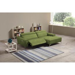 Egoitaliano Ecksofa &raquo;Suzette, Designsofa mit hohem Sitzkomfort&laquo; mit Recamiere, inkl. 1 elektronischen Relaxfunktion, L-Form gr&uuml;n B/H/T: 266cm x 95cm x 163cm, 