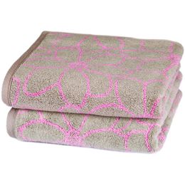 Ross Handt&uuml;cher &raquo;Bl&uuml;tenfond 9029&laquo; aus feinster Mako-Baumwolle rosa Frottier, Obermaterial: 100% Baumwolle B/L: 50cmx100cm, 2 Stk., Blumen, Frottier