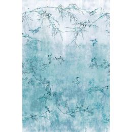 Art for the home Fototapete &raquo;Japenese Birds&laquo; glatt Japanischer V&ouml;gel 280x186 cm blau Vlies B/L: 1,86m x 2,8m, Rollen: 4