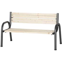 siena GARDEN Gartenbank &raquo;Park&laquo; 3er Bank, Gestell aus Stahl in anthrazit, Fl&auml;che aus Kiefernholz natur beige Holz, Stahl B/H/T: 74cm x 86cm x 150cm
