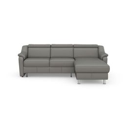 Sit & More sit&more Ecksofa &raquo;Freetown L-Form&laquo; inklusive Kopfteilverstellung und komfortablem Federkern grau B/H/T: 257cm x 84cm x 166cm, Luxus-Microfaser ALTARA 