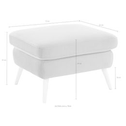 exxpo - sofa fashion Hocker &raquo;Scandi bequem und elegant mit hohem Holzfu&szlig;&laquo; bequem und elegant mit hohem Holzfu&szlig; blau Korpus: 100% PES;Luxus-Microfaser 