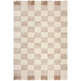 FLAIR RUGS Teppich &raquo;Eric&laquo; rechteckig 4 mm H&ouml;he Boucle-Effekt, Hoch-Tief-Flor beige Baumwolle, Polyester, Wolle B : 120cm 1 Stk., 4mm, L: 170cm