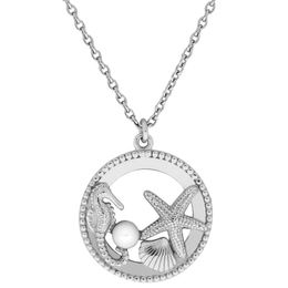 Firetti Damen Kette mit Anh&auml;nger &raquo;Schmuck Geschenk Silber 925 Halsschmuck Halskette Ankerkette Maritim&laquo; mit S&uuml;&szlig;wasserzuchtperle bunt Perlen Silber 925